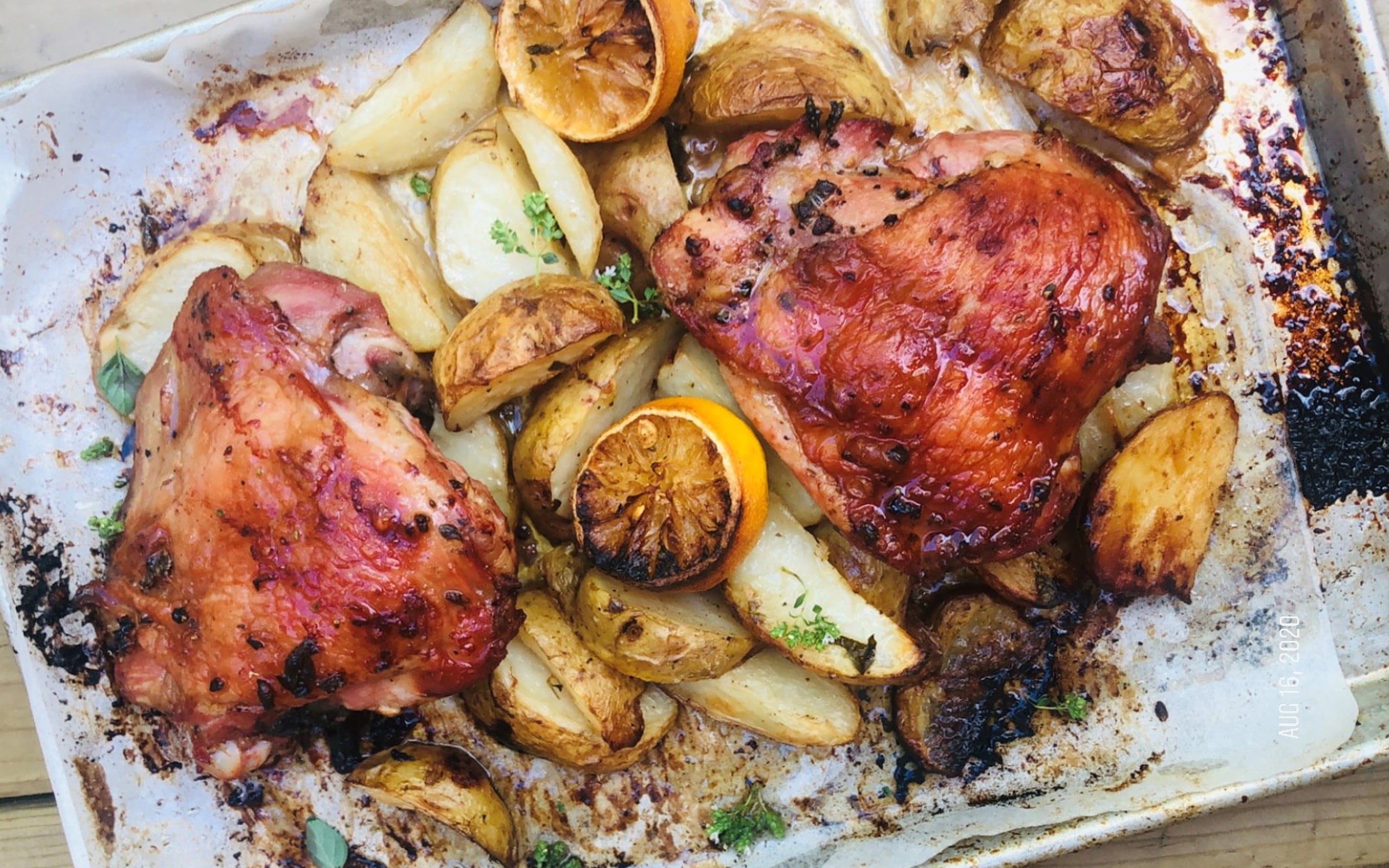 Sheet Pan Lemon Roasted Turkey Thighs & Potatoes - Granny's
